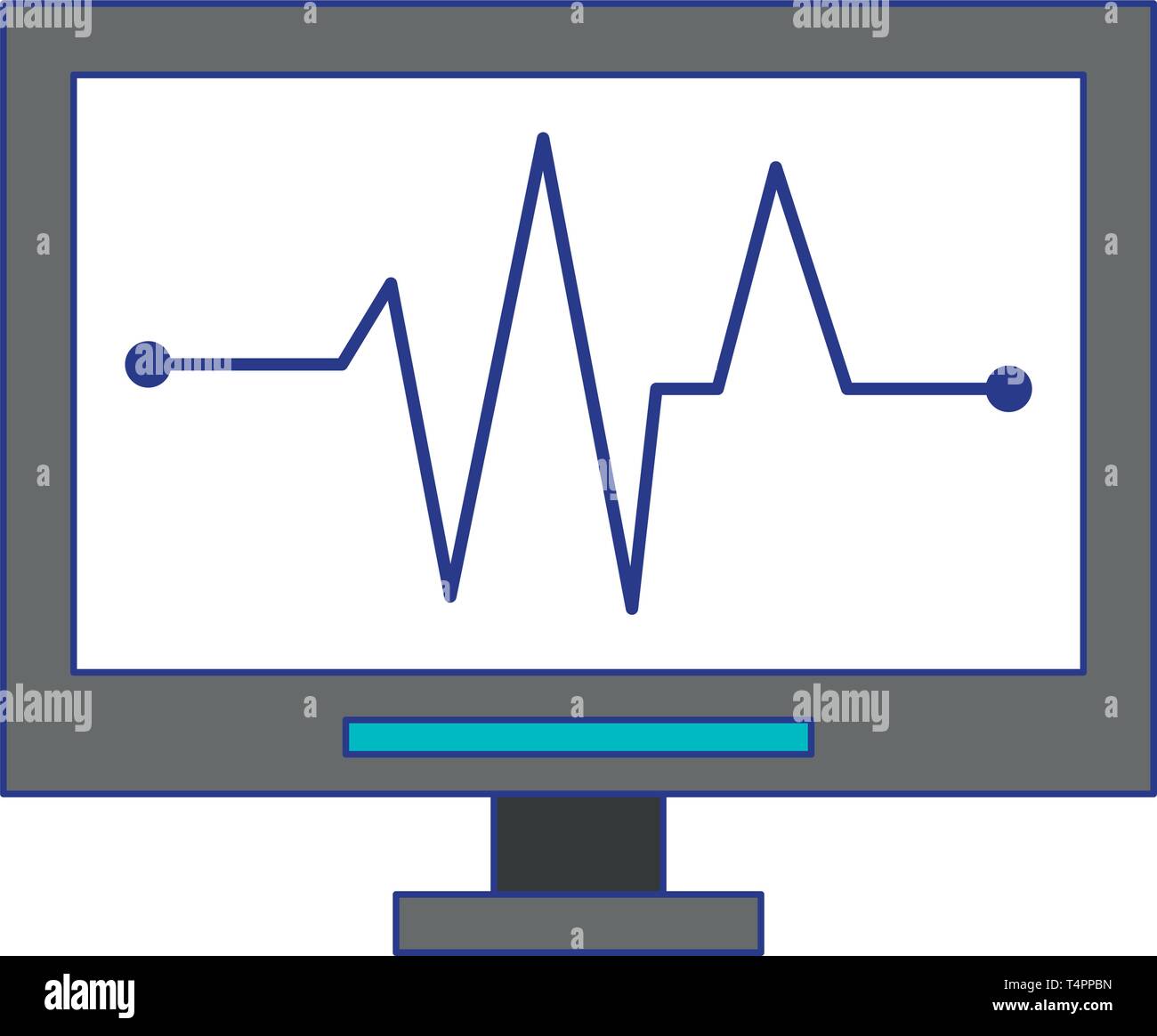 Heartbeat cardio monitor medical device blue lines Stock Vector Image ...