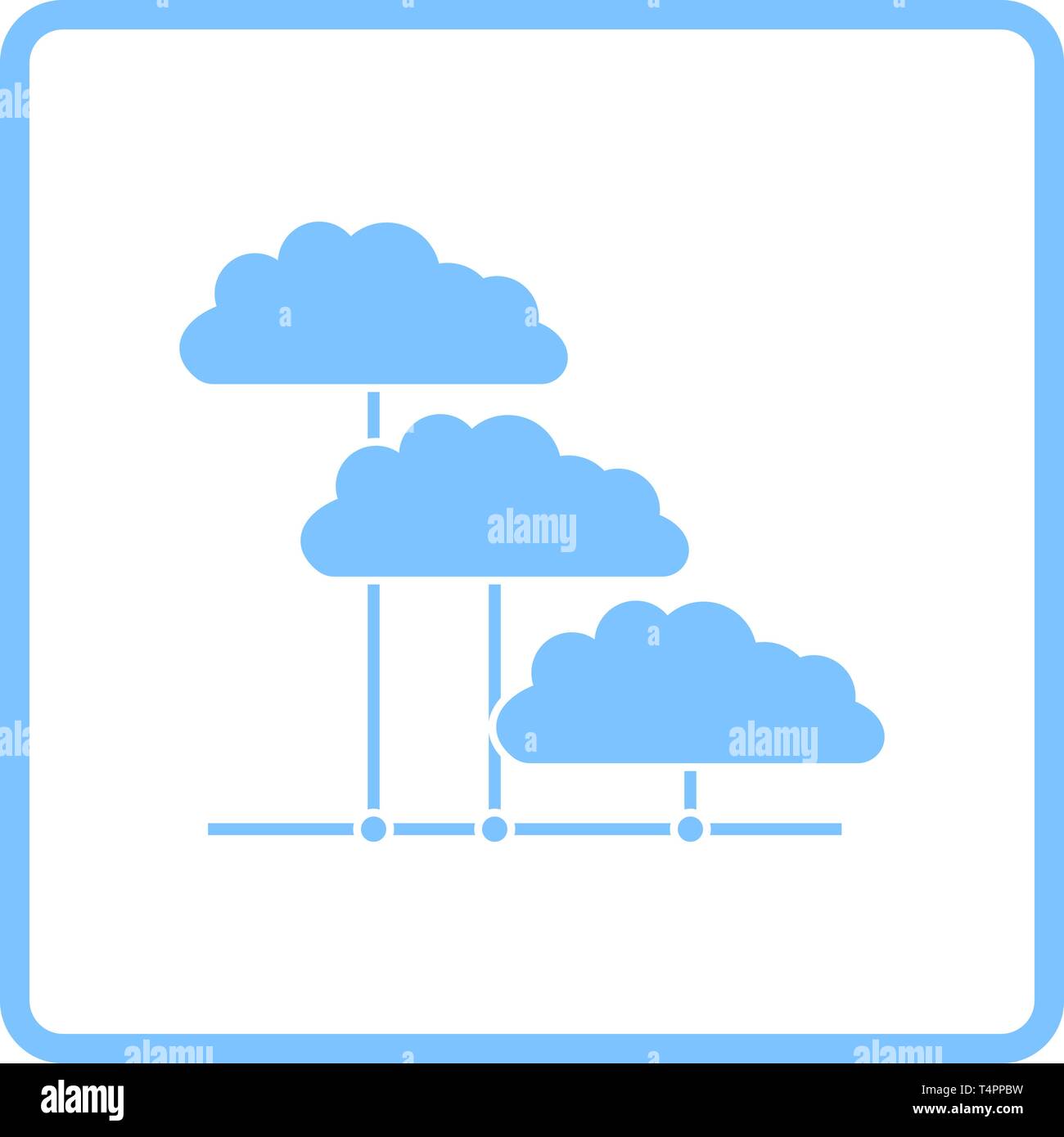 Cloud Network Icon. Blue Frame Design. Vector Illustration Stock Vector ...