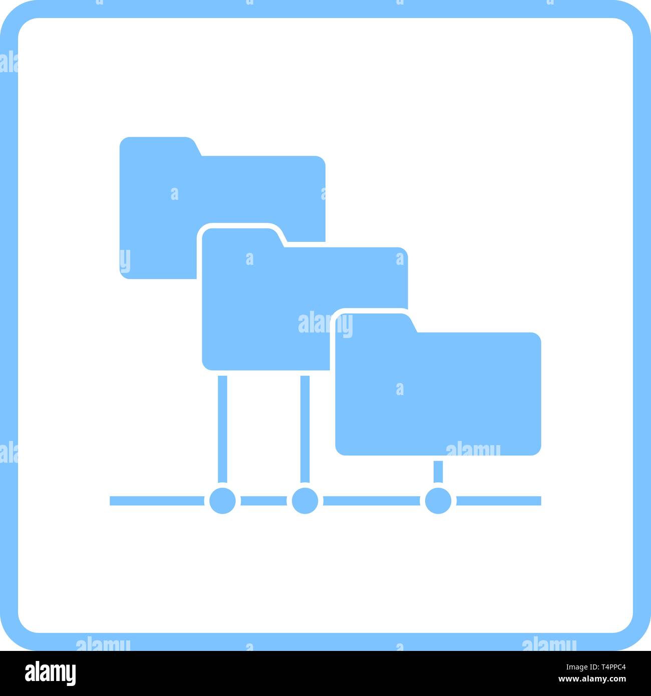 Folder Network Icon. Blue Frame Design. Vector Illustration Stock ...