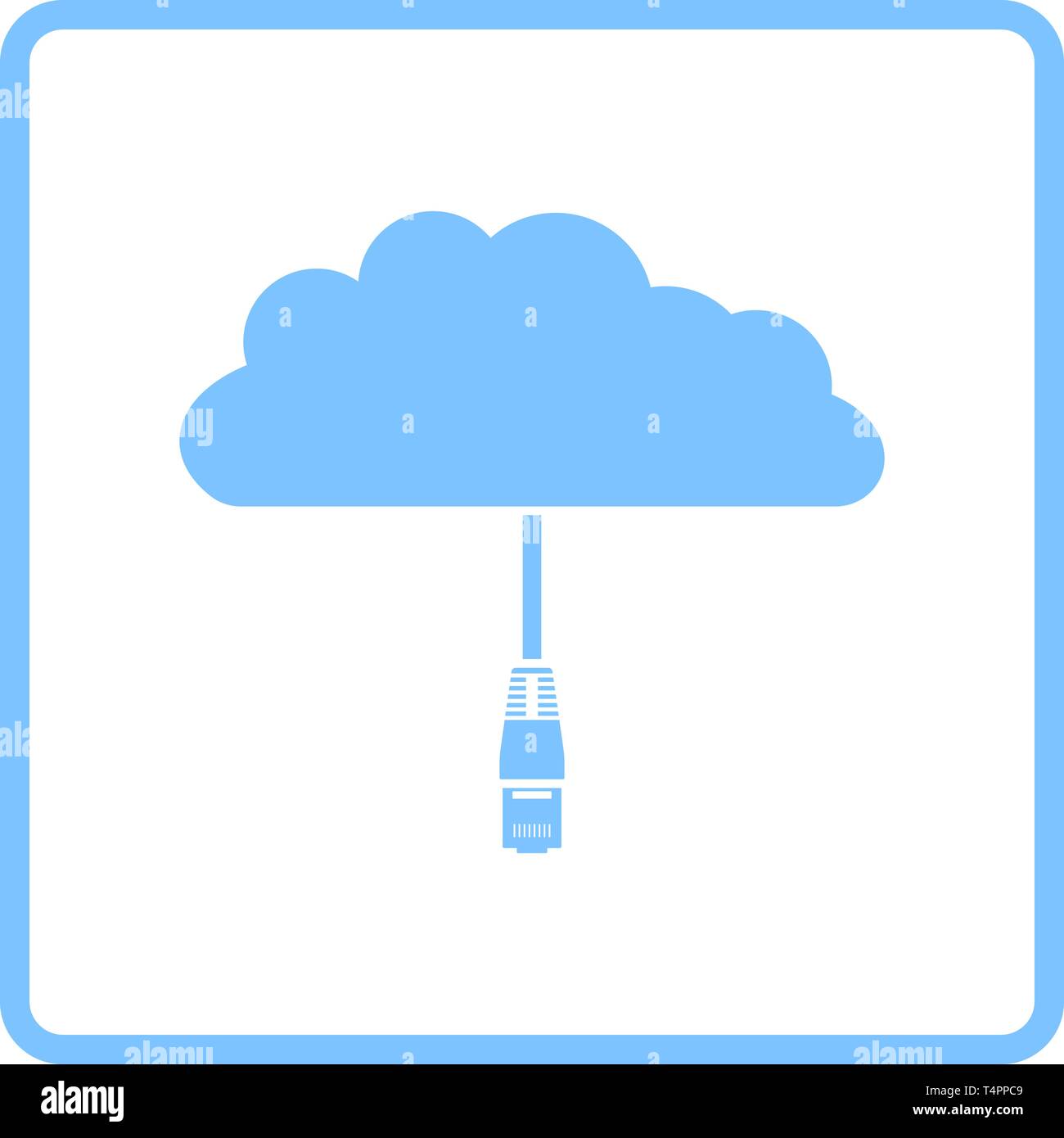 Network Cloud Icon. Blue Frame Design. Vector Illustration Stock Vector ...