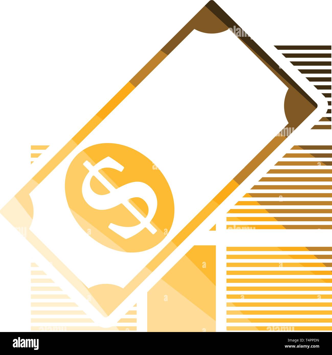 Stack of banknotes icon. Flat color design. Vector illustration Stock ...
