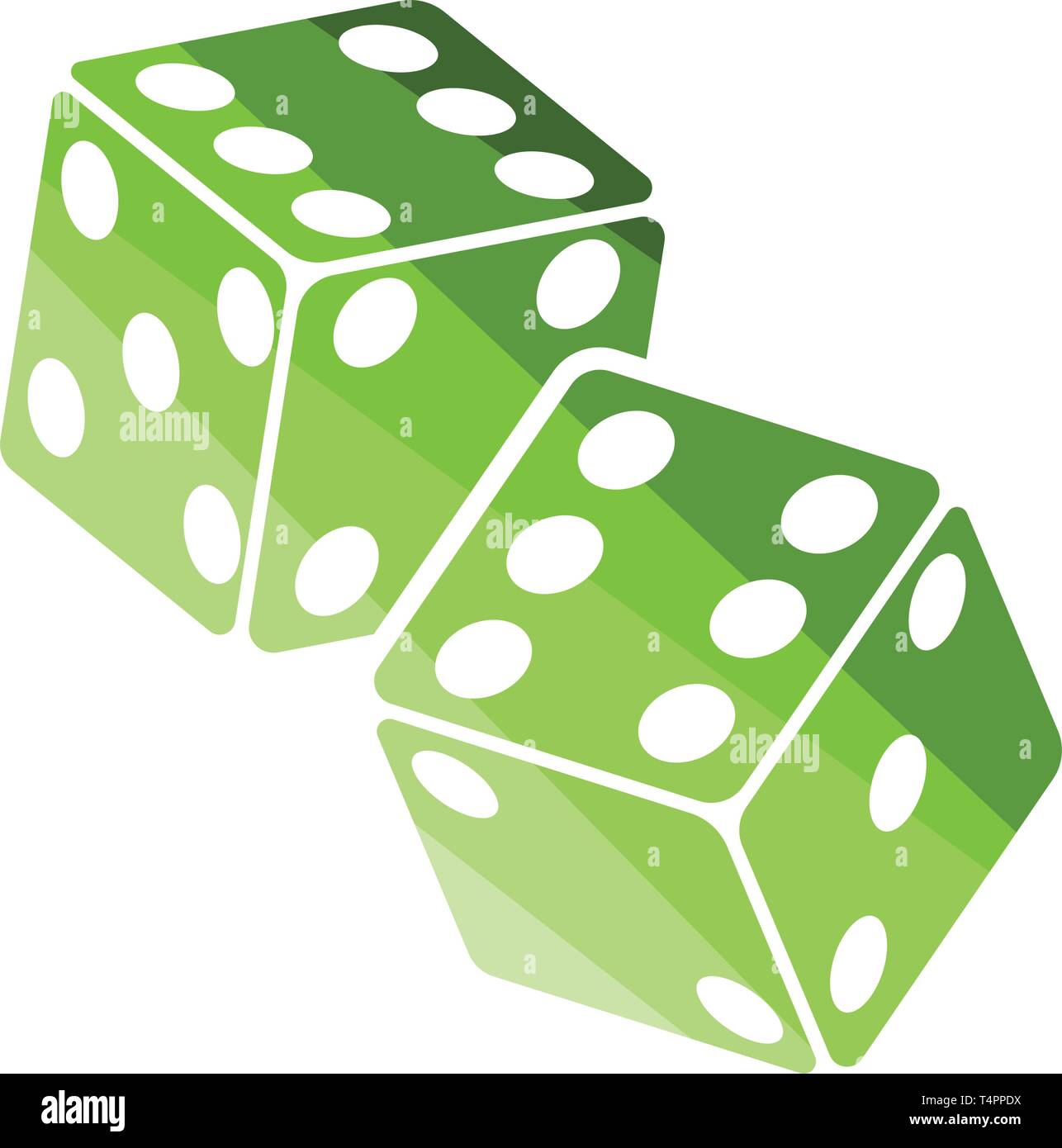 Craps dice icon. Flat color design. Vector illustration Stock Vector ...