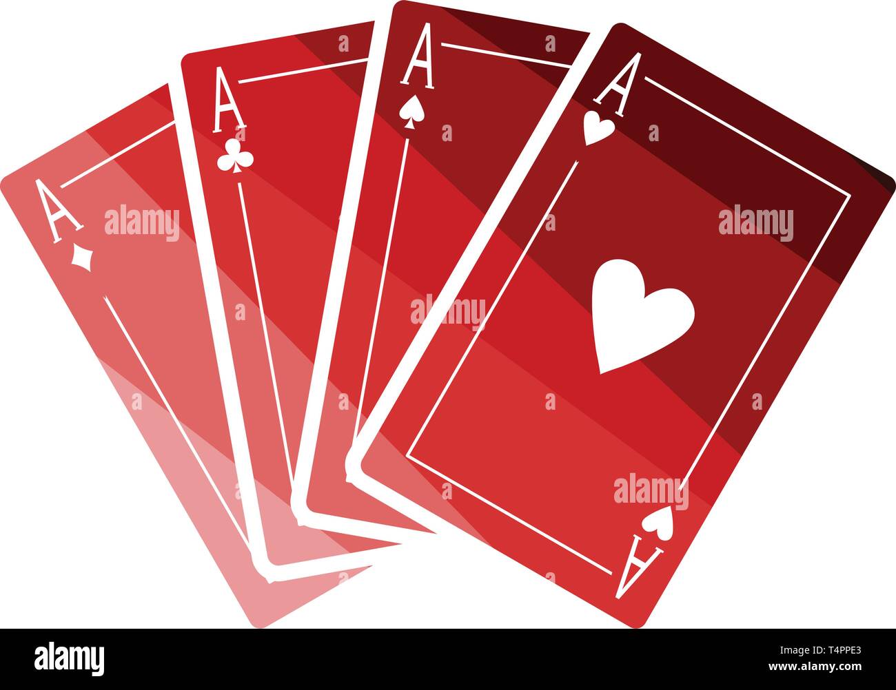 Set of four card icons. Flat color design. Vector illustration Stock ...