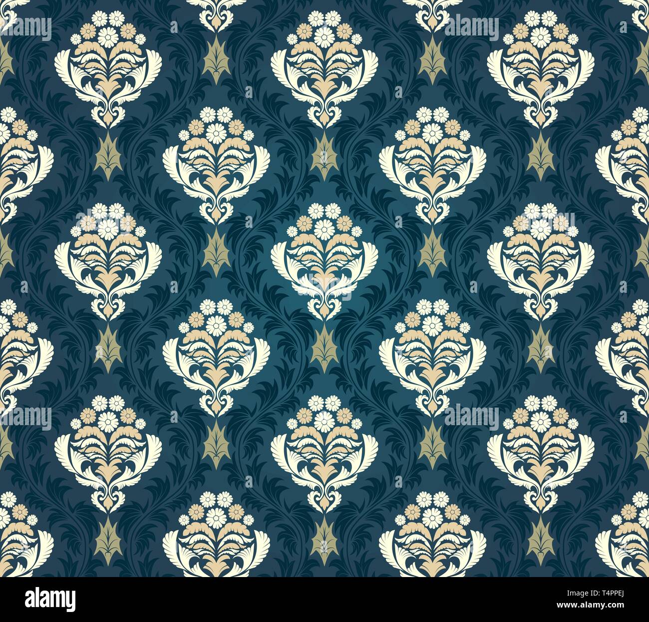 Damask Seamless Pattern Elegant Design In Royal Baroque Style
