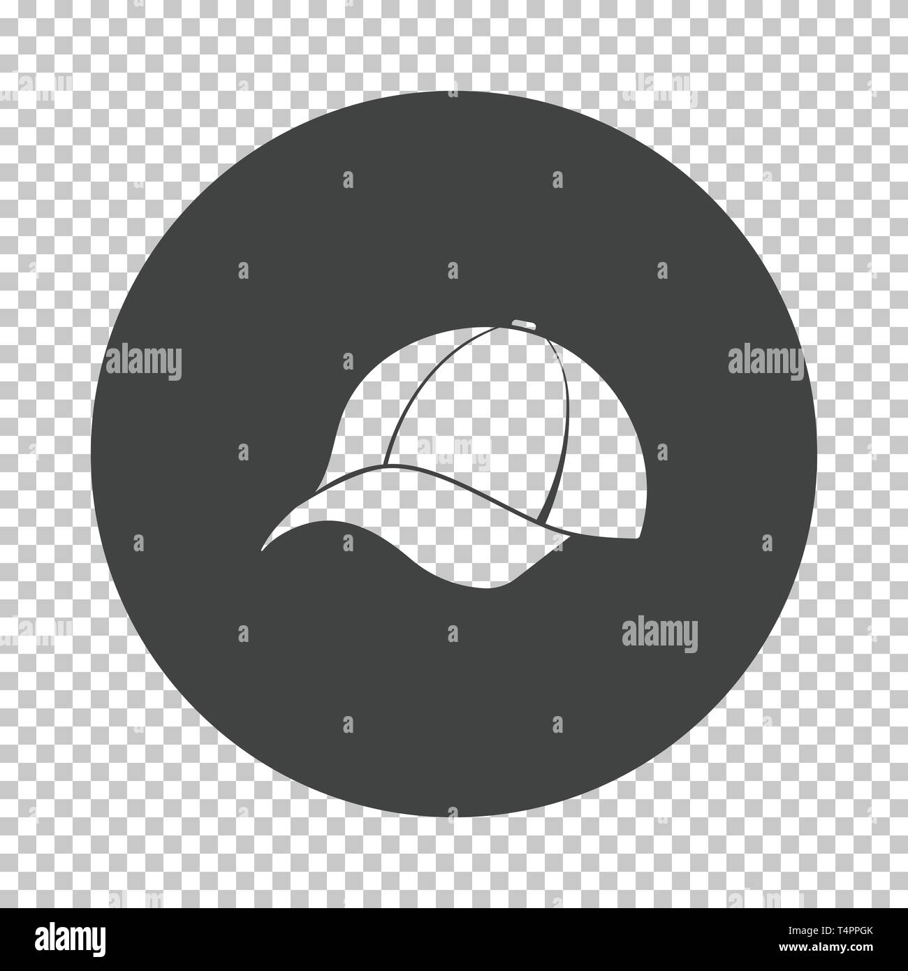 Baseball cap icon. Subtract stencil design on tranparency grid. Vector ...