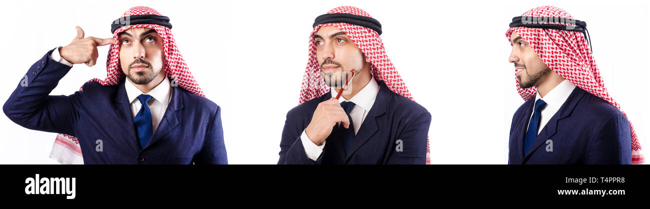Arab man in suit isolated on white Stock Photo - Alamy