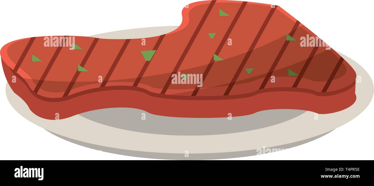 Beef steak on dish cartoon Stock Vector Image & Art - Alamy