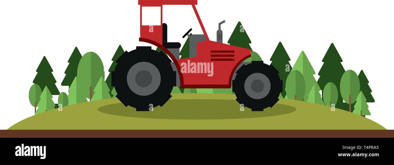 Farm tractor in nature scenery Stock Vector Image & Art - Alamy