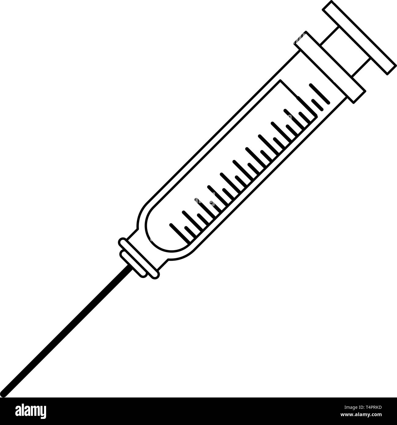 Medical blood syringe isolated in black and white Stock Vector Image ...