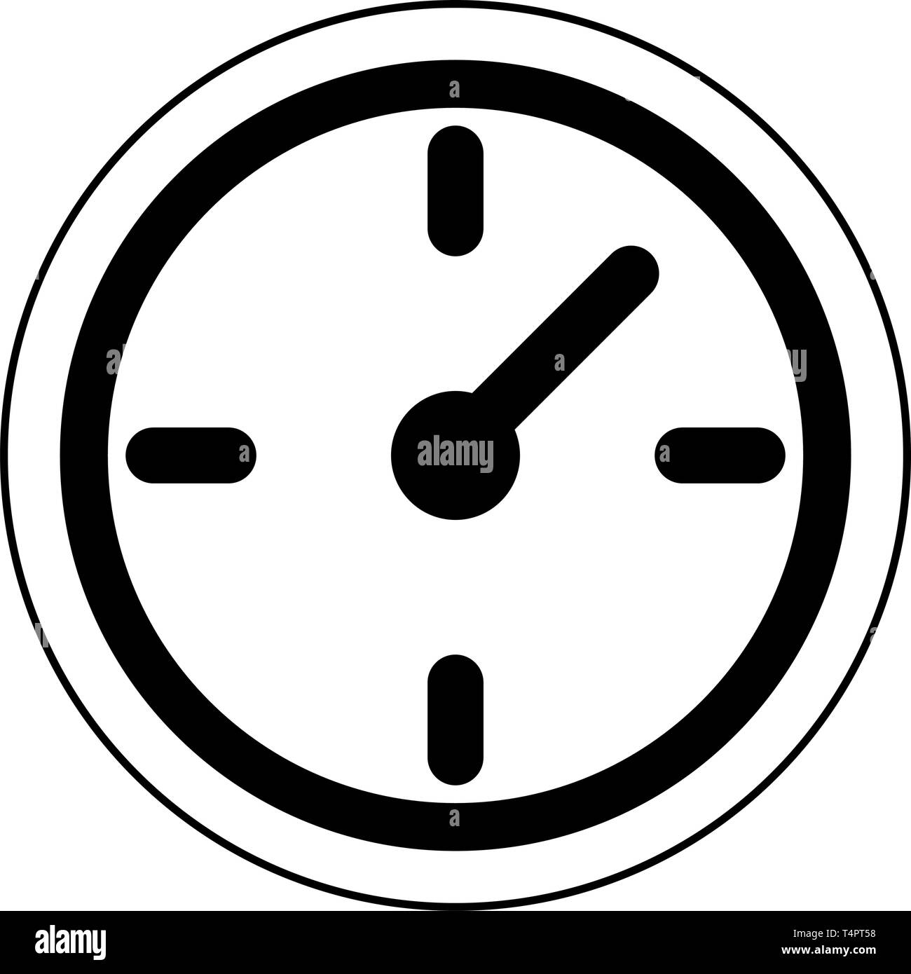 Wall clock timer symbol isolated in black and white Stock Vector Image ...