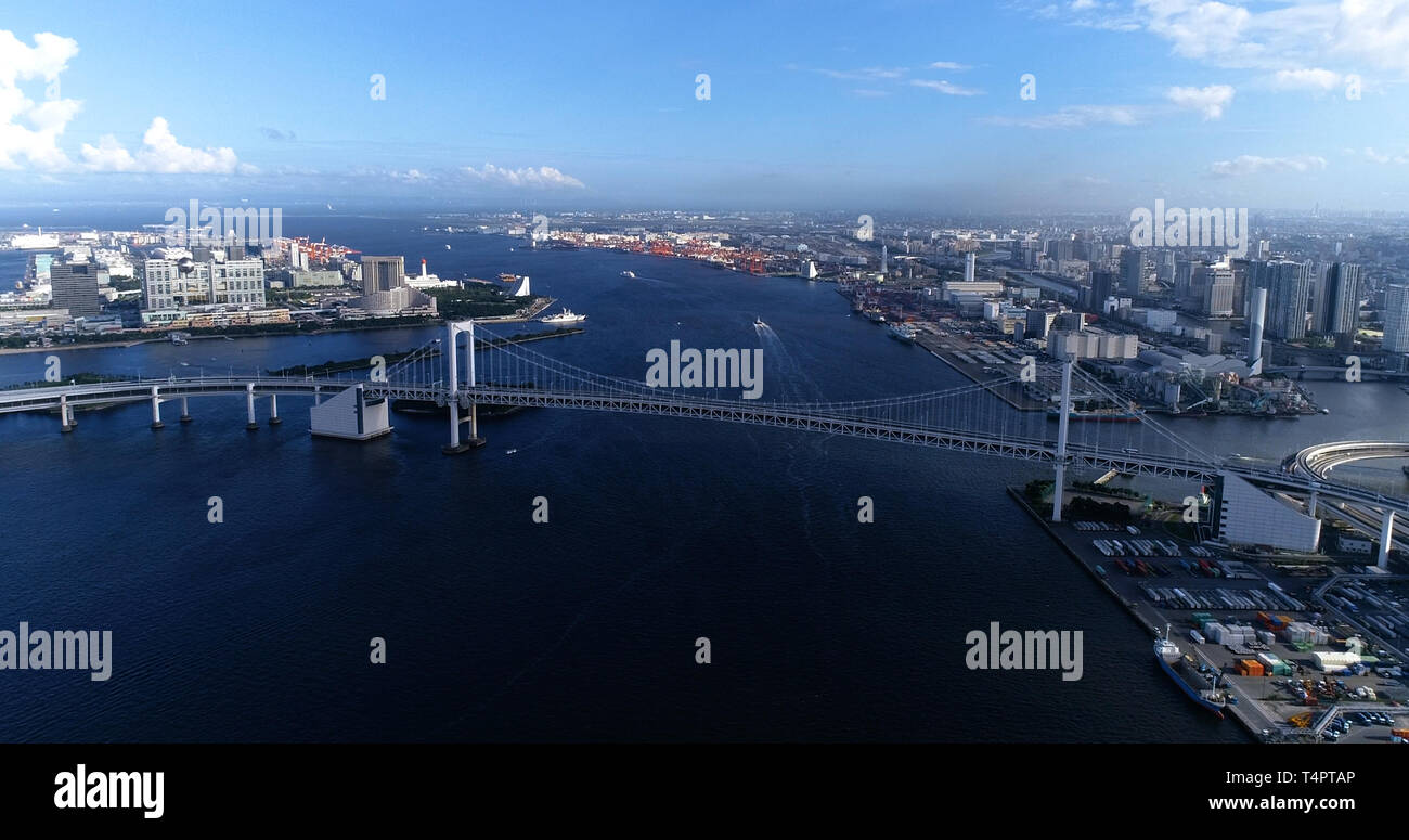 bridge in tokyo city in aerial Stock Photo - Alamy
