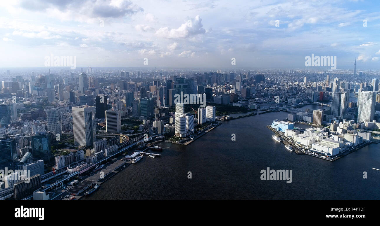 tokyo bay in aerial view Stock Photo - Alamy