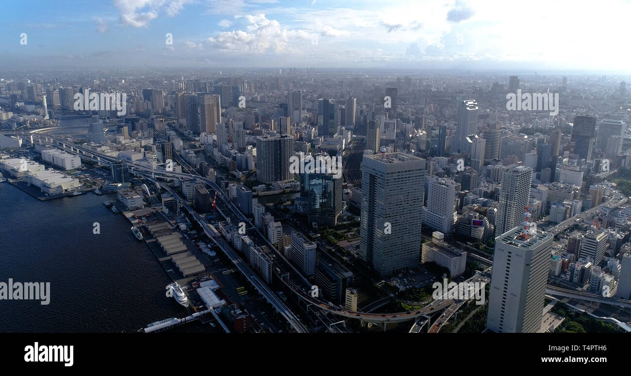 tokyo bay in aerial view Stock Photo - Alamy