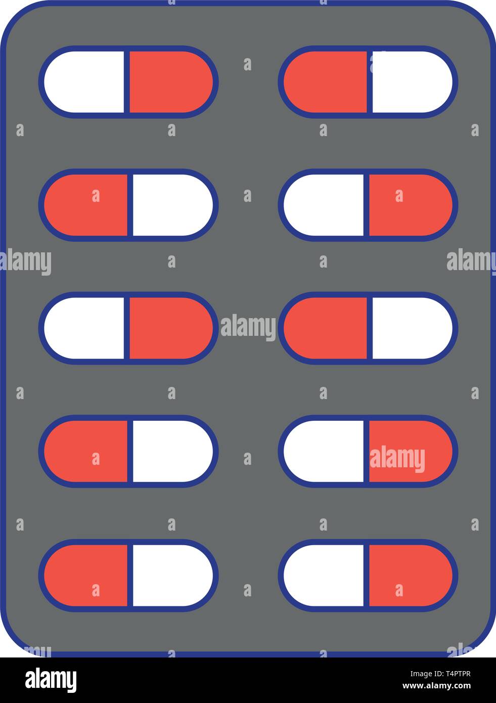 Medical pills tablet medicine isolated blue lines Stock Vector Image ...