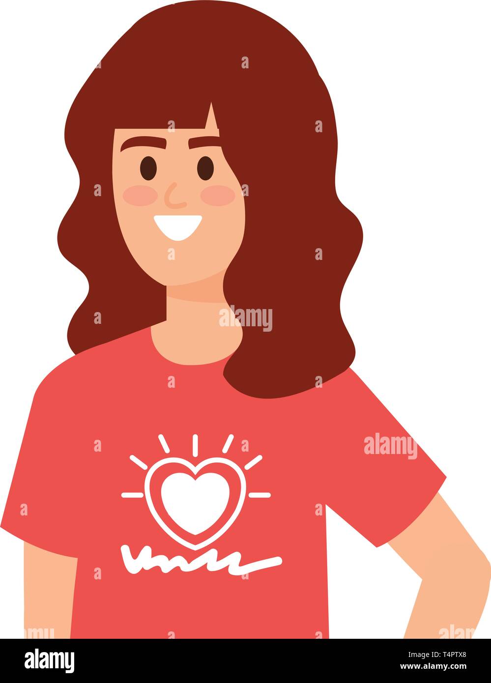 young woman volunteer character Stock Vector Image & Art - Alamy