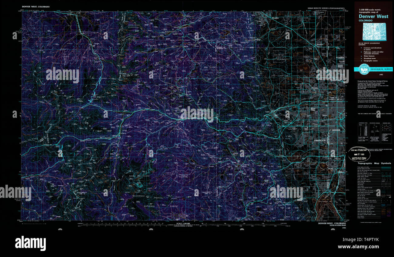 Denver map historical hi-res stock photography and images - Alamy