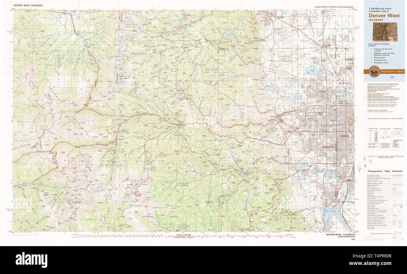 Denver map historical hi-res stock photography and images - Alamy