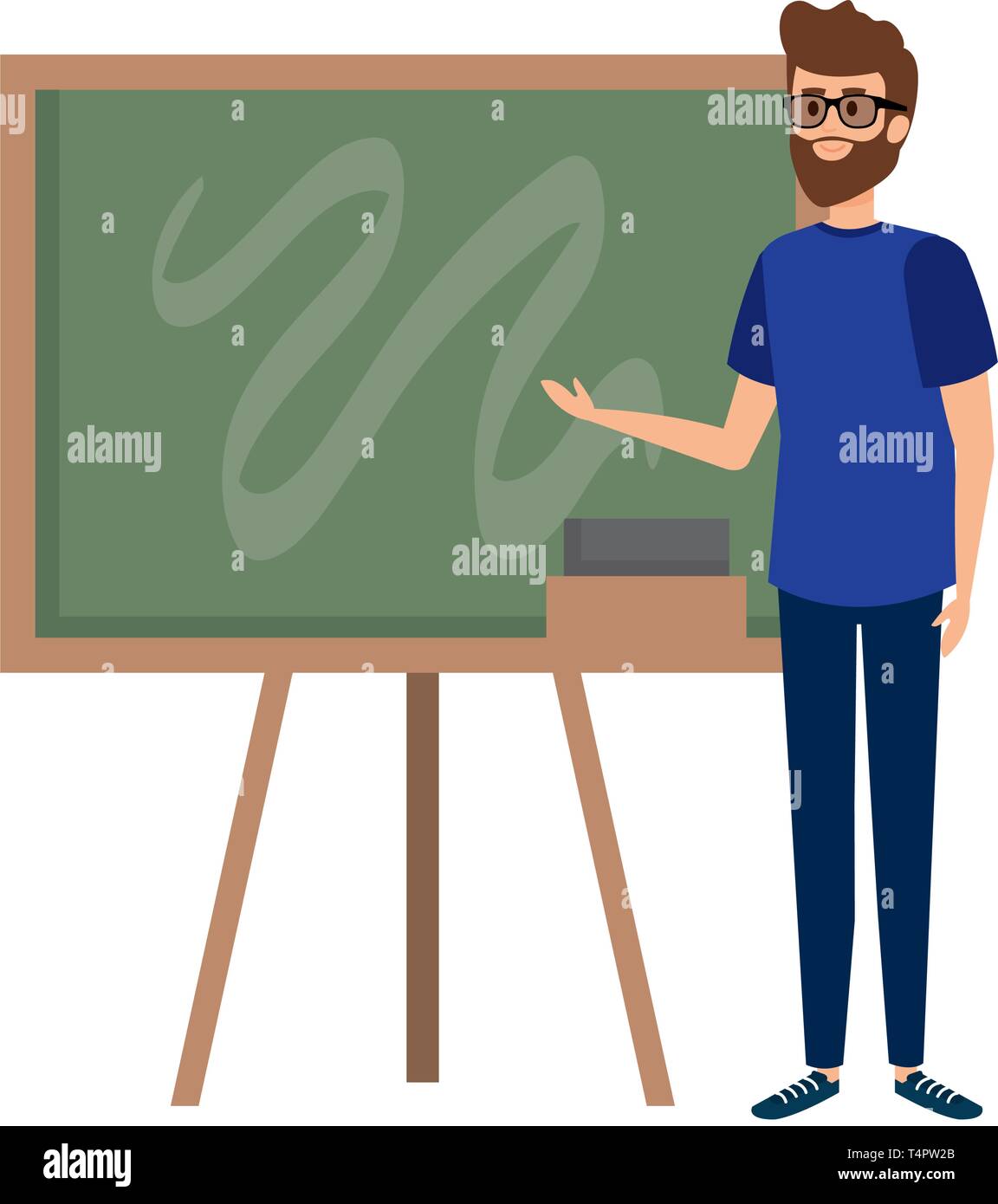 young teacher male with chalkboard character Stock Vector Image & Art ...
