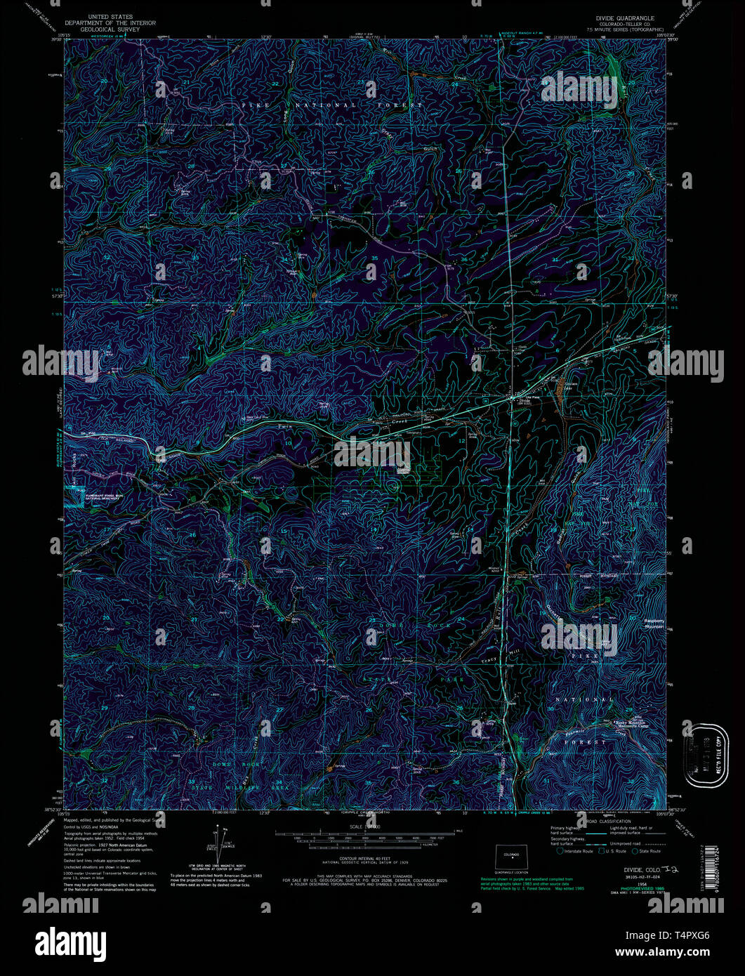 USGS TOPO Map Colorado CO Divide 232830 1954 24000 Inverted Restoration ...