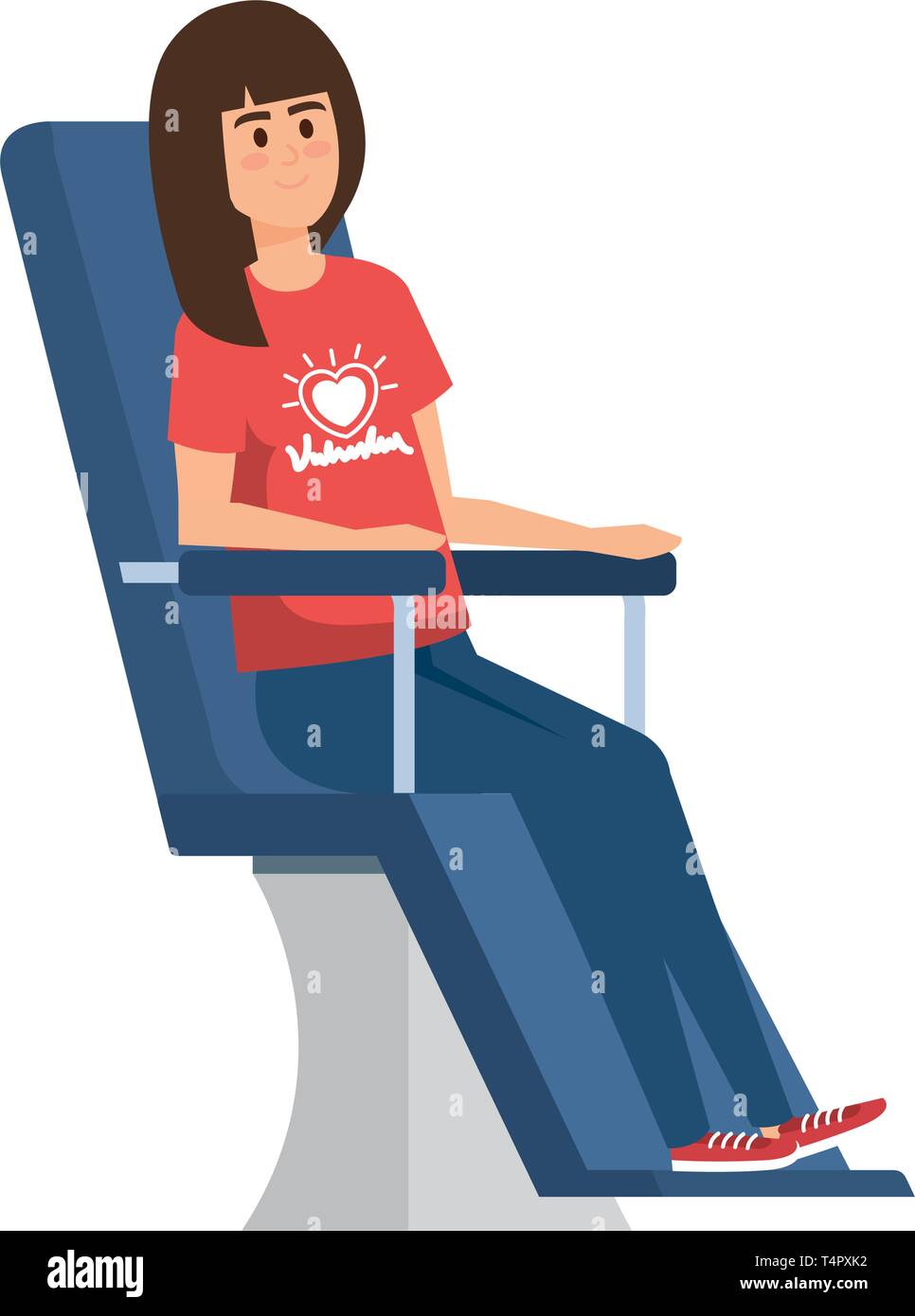 young woman volunteer in donation chair Stock Vector Image & Art - Alamy