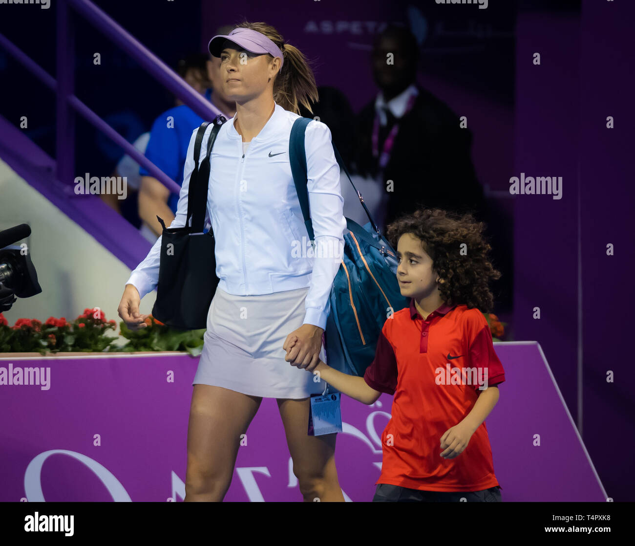DOHA, QATAR - FEBRUARY 12 : Maria Sharapova of Russia at the 2018 Qatar ...