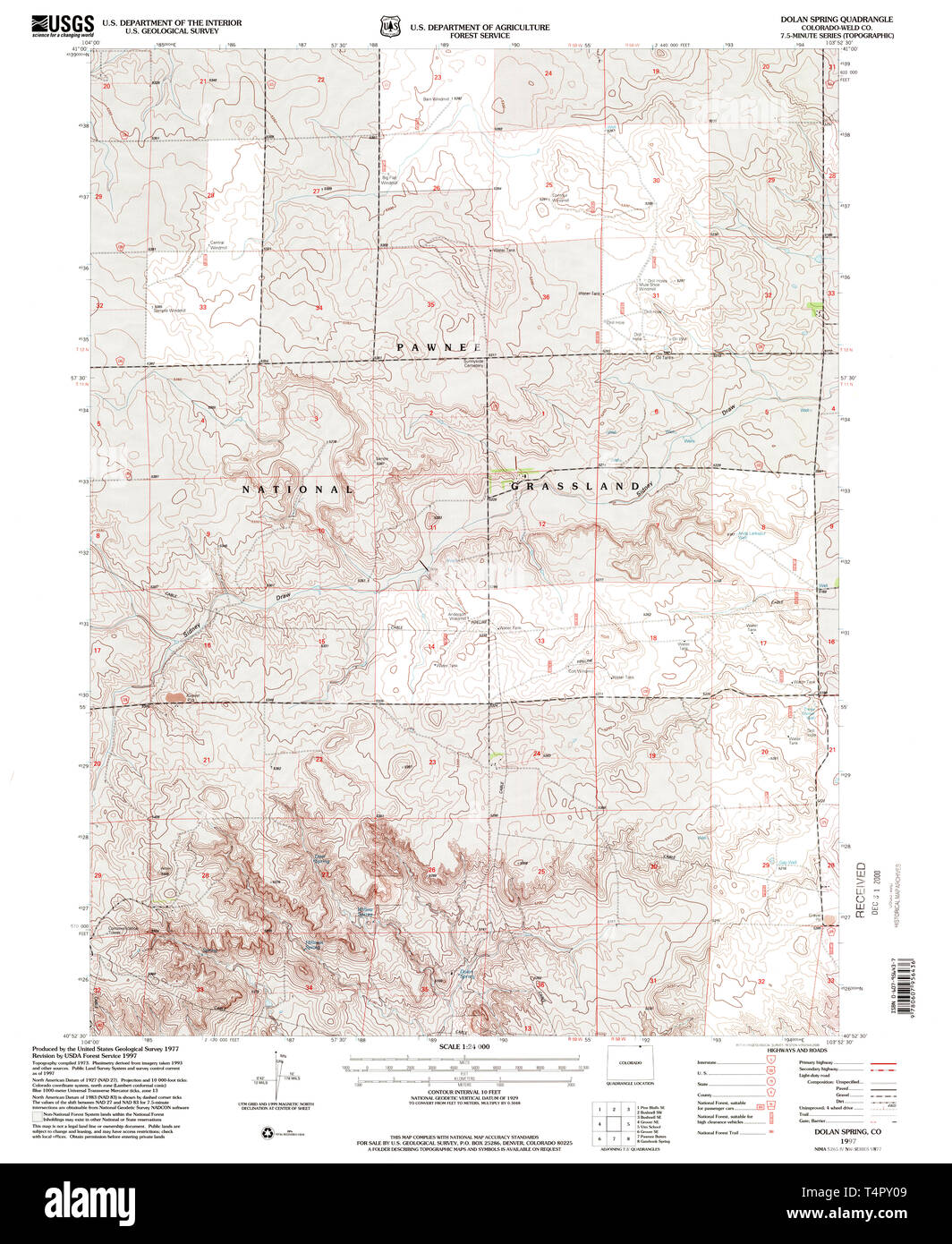 USGS TOPO Map Colorado CO Dolan Spring 232838 1997 24000 Restoration ...