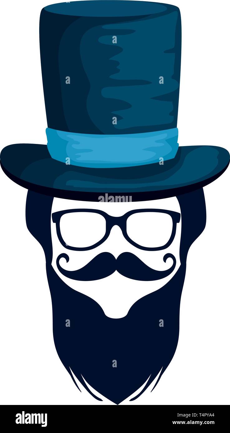 male face with tophat hipster style Stock Vector Image & Art - Alamy