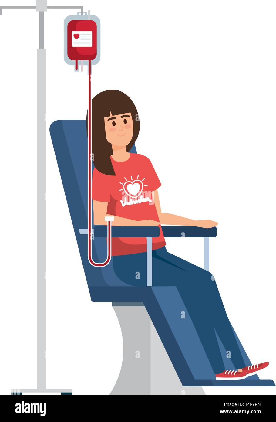 young woman volunteer in donation chair Stock Vector Image & Art - Alamy