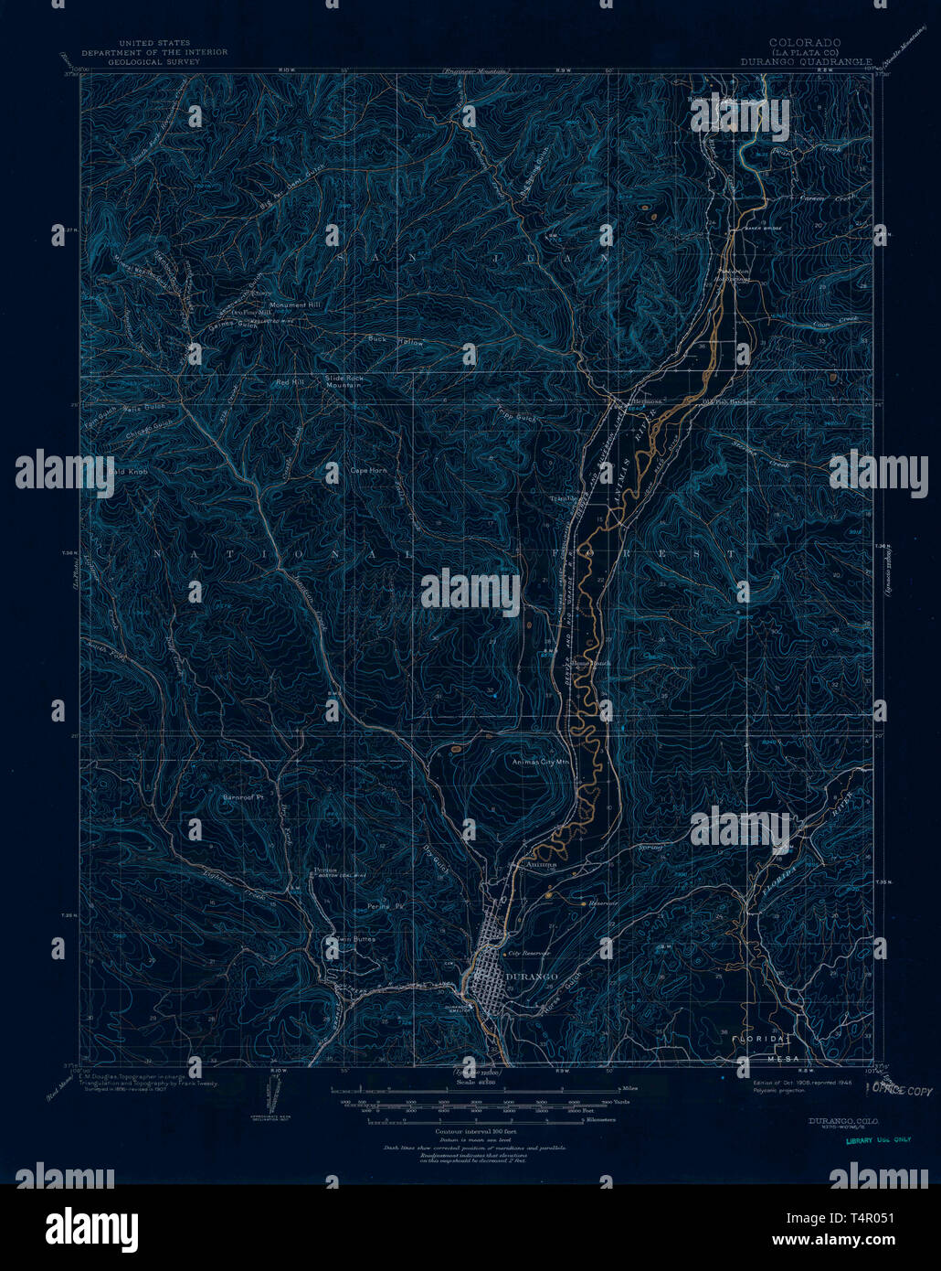 Durango colorado map hi-res stock photography and images - Alamy