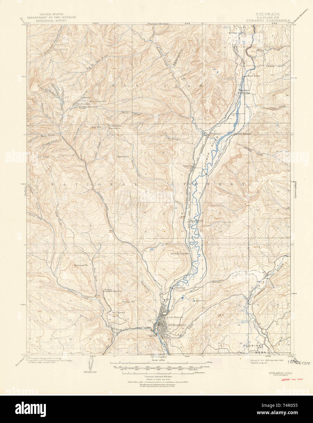 Durango colorado map hi-res stock photography and images - Alamy