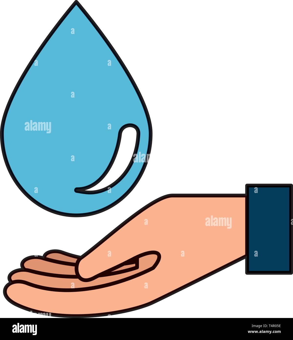 hand with water drop Stock Vector Image & Art - Alamy