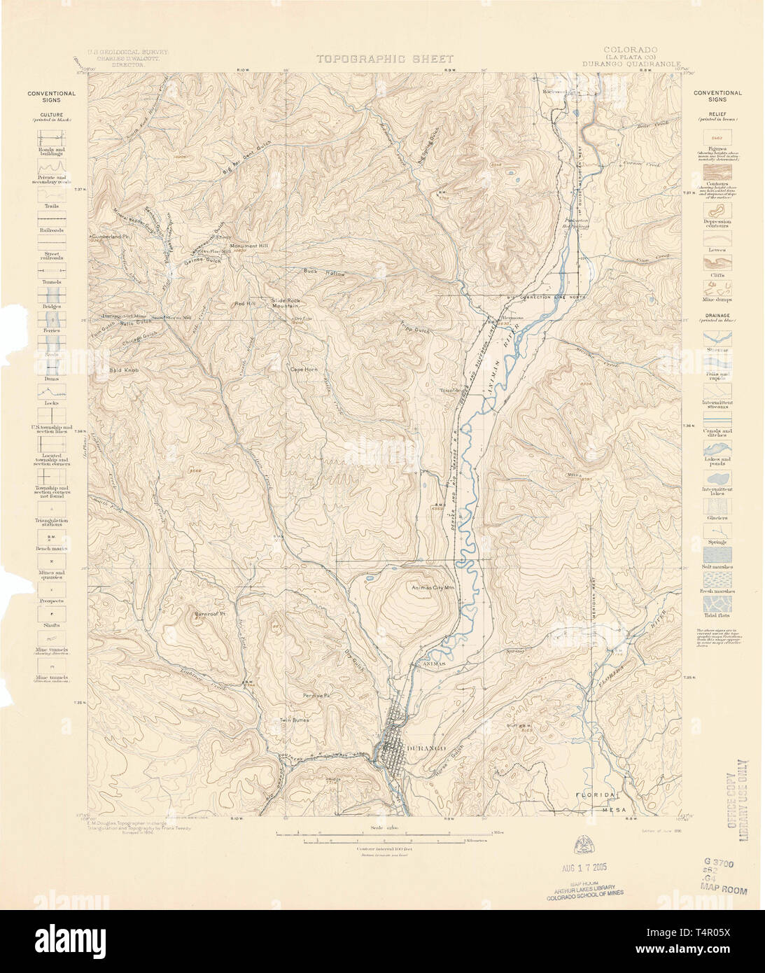 Durango colorado map hi-res stock photography and images - Alamy