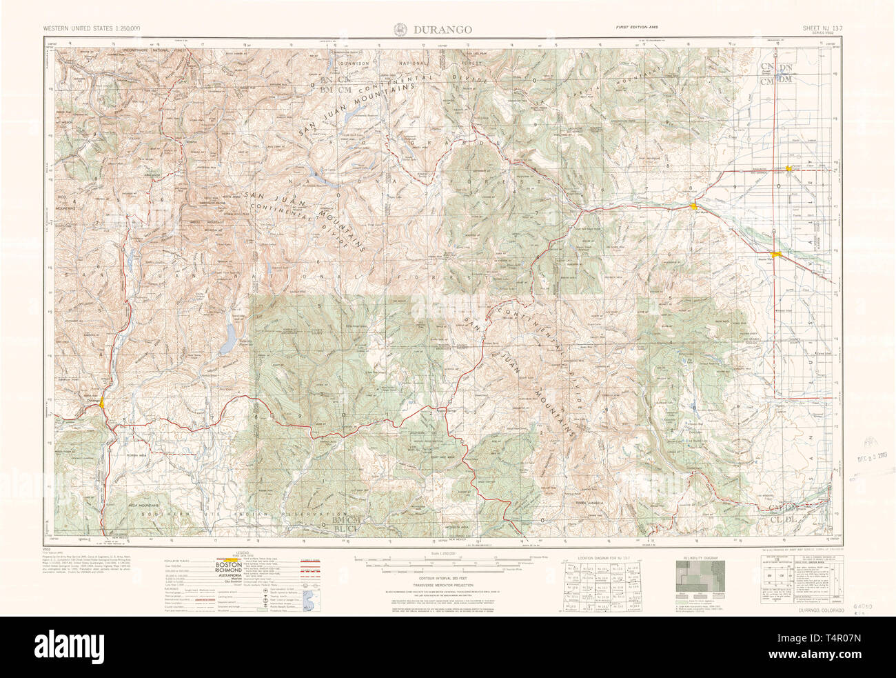 Durango colorado map hi-res stock photography and images - Alamy