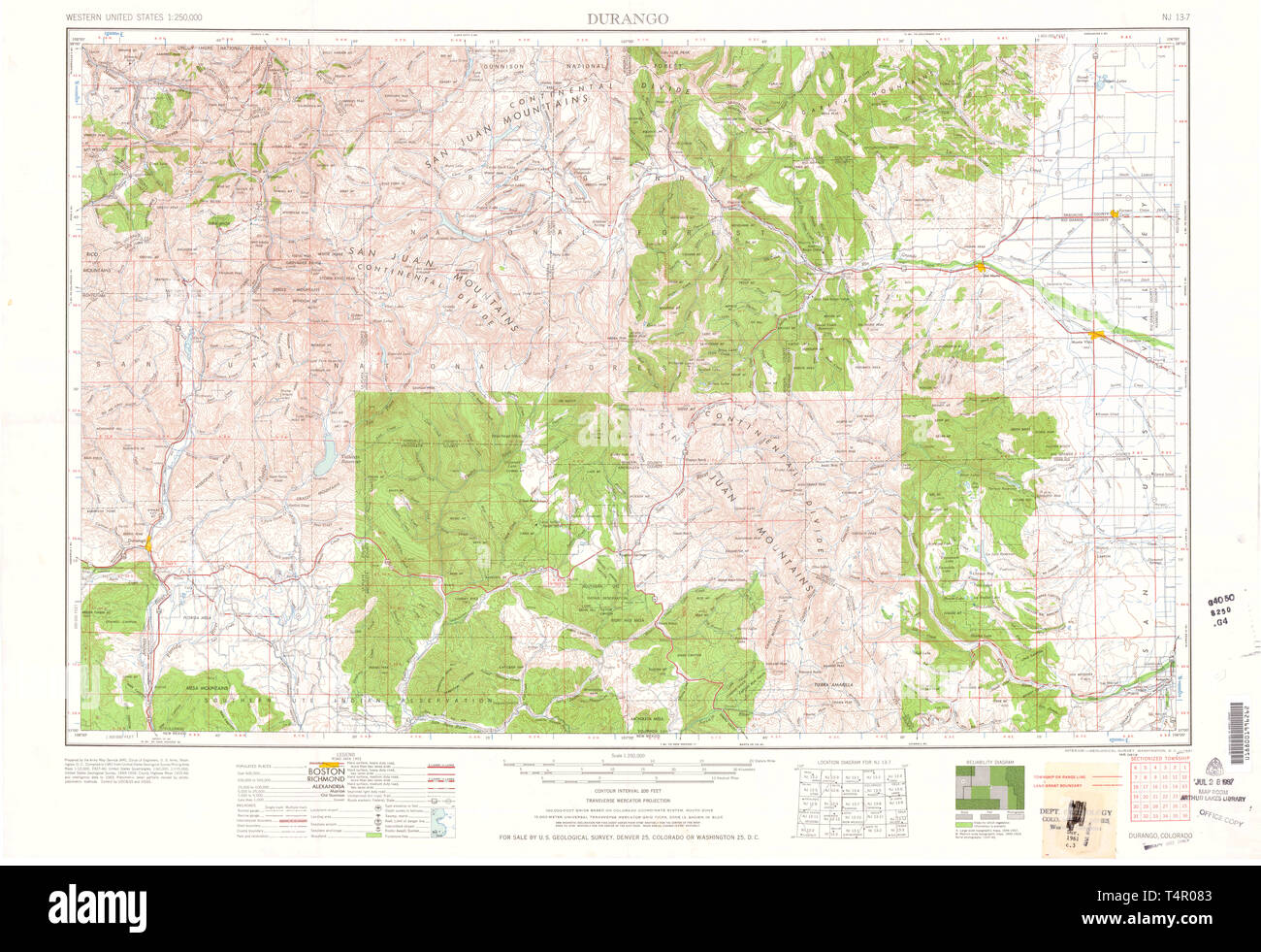 Durango colorado map hi-res stock photography and images - Alamy