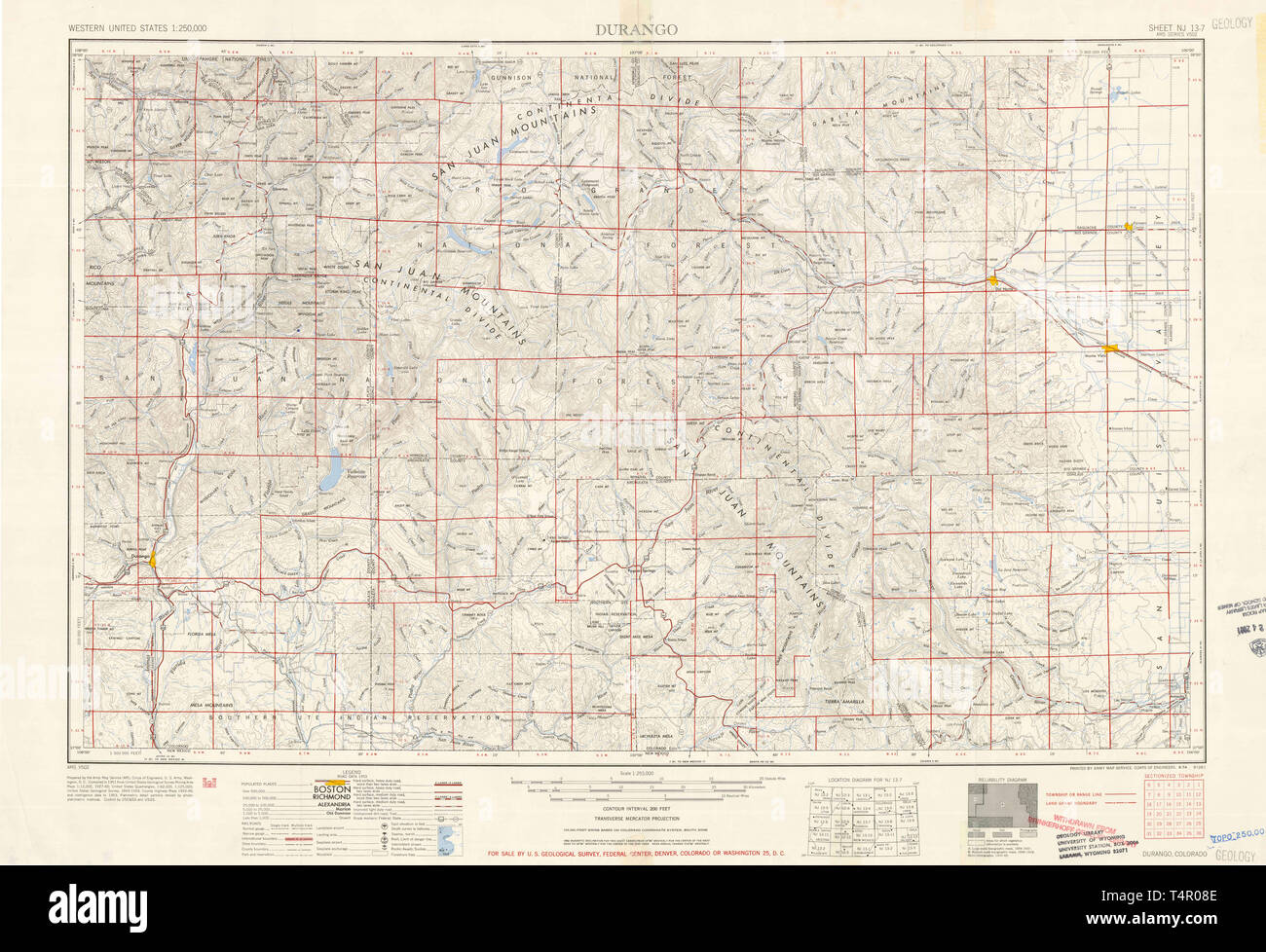 Durango colorado map hi-res stock photography and images - Alamy