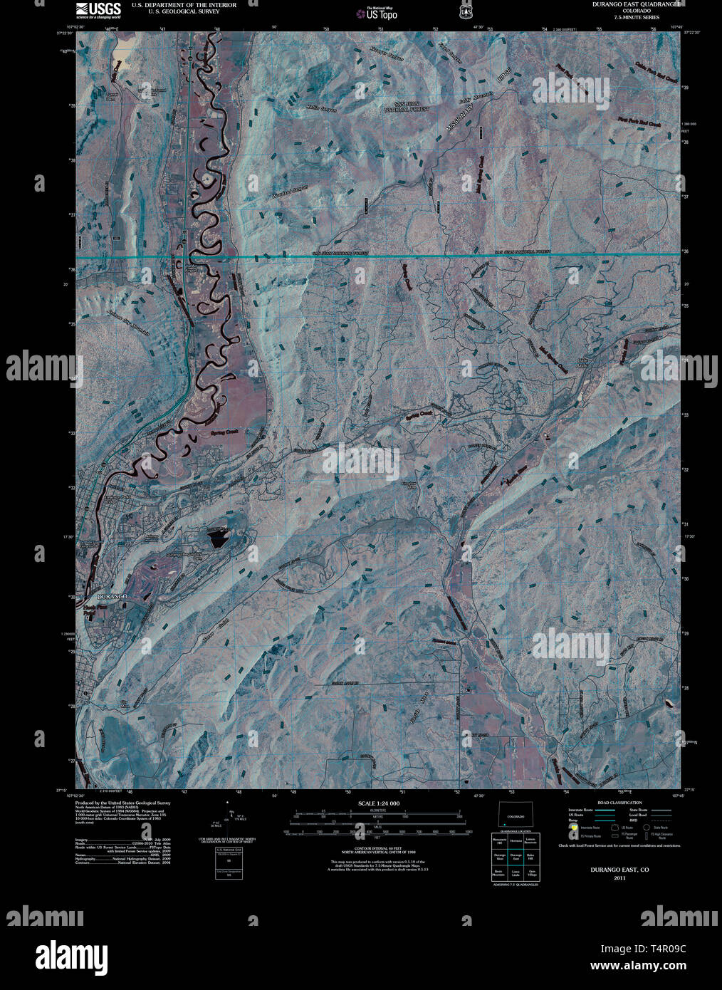 Durango colorado map hi-res stock photography and images - Alamy