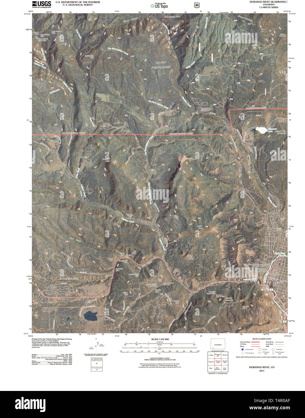 Durango colorado map hi-res stock photography and images - Alamy