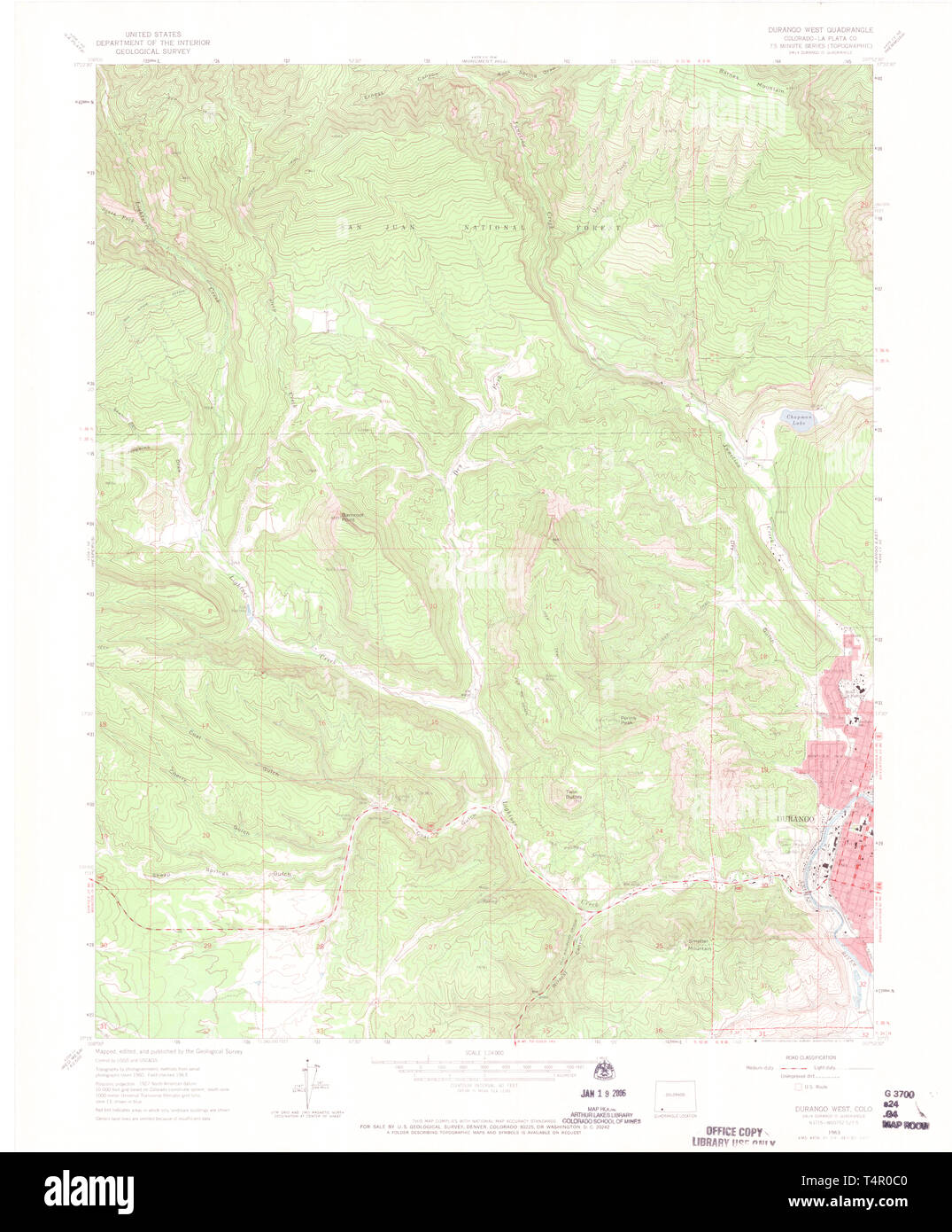 Durango colorado map Cut Out Stock Images & Pictures - Alamy