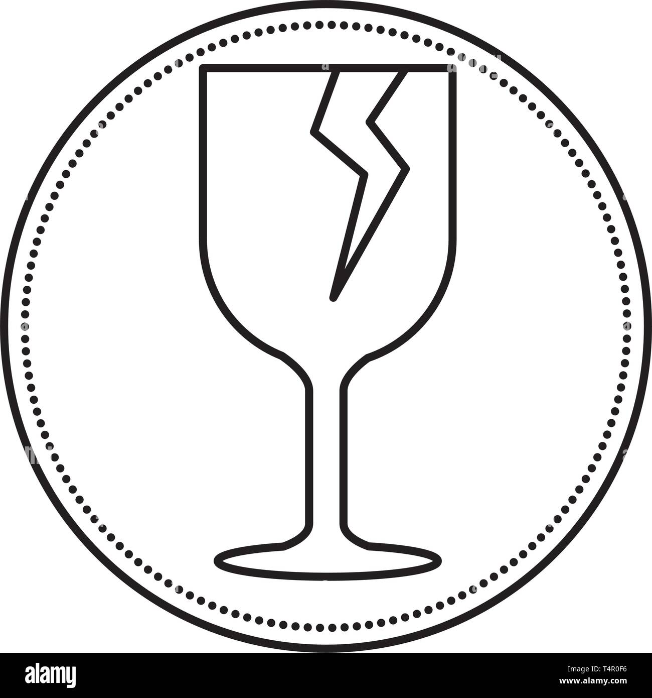 Fragile sticker wine glass Stock Vector Images - Alamy