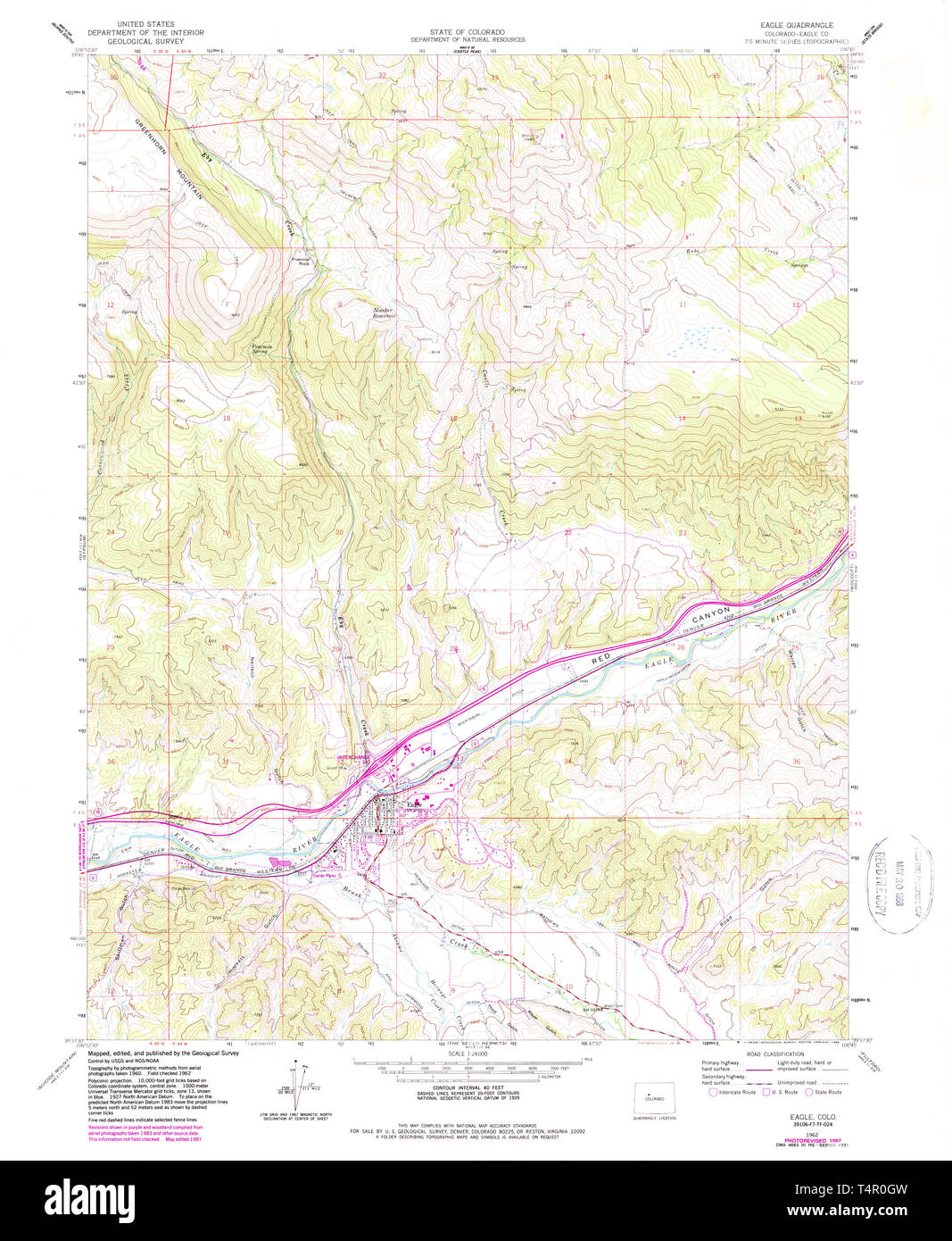 Eagle colorado map hi-res stock photography and images - Alamy