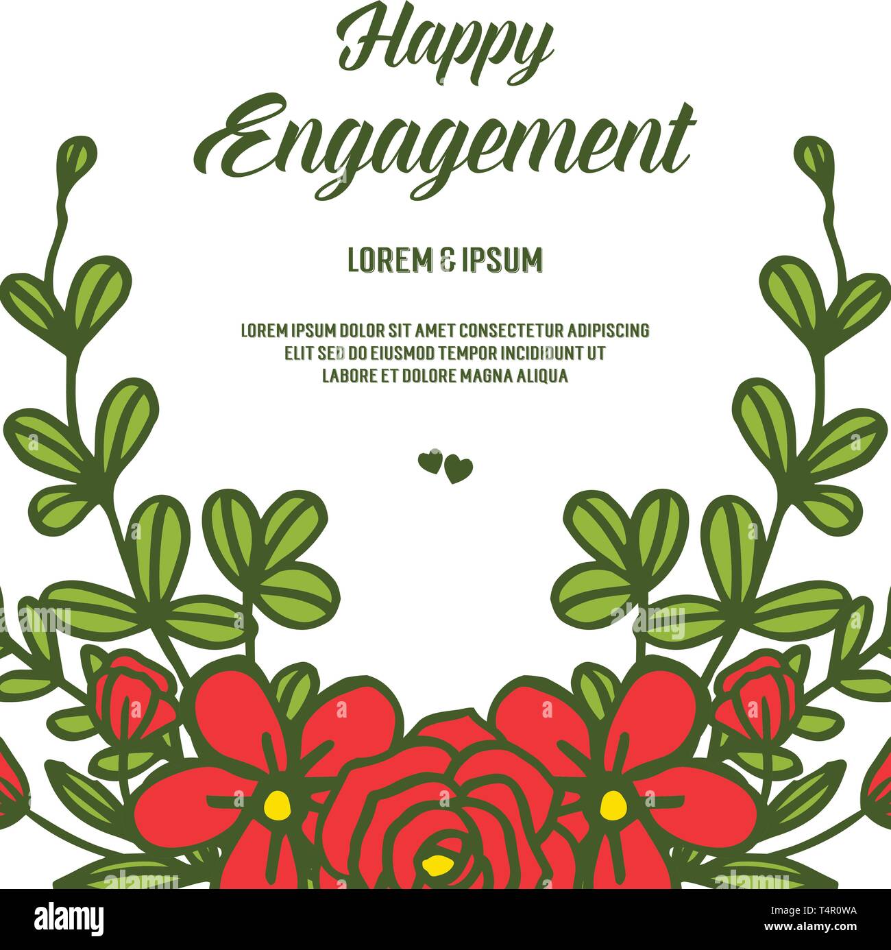 Vector illustration ornate floral frame with invitation card of happy ...