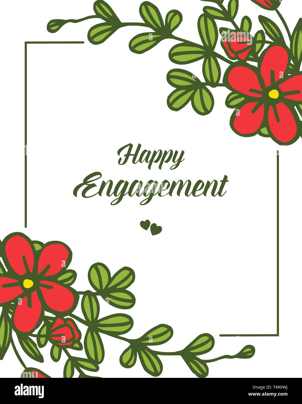 Vector illustration ornate floral frame with invitation card of happy ...