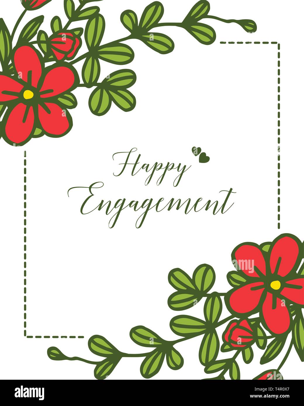 Vector illustration ornate floral frame with invitation card of happy ...