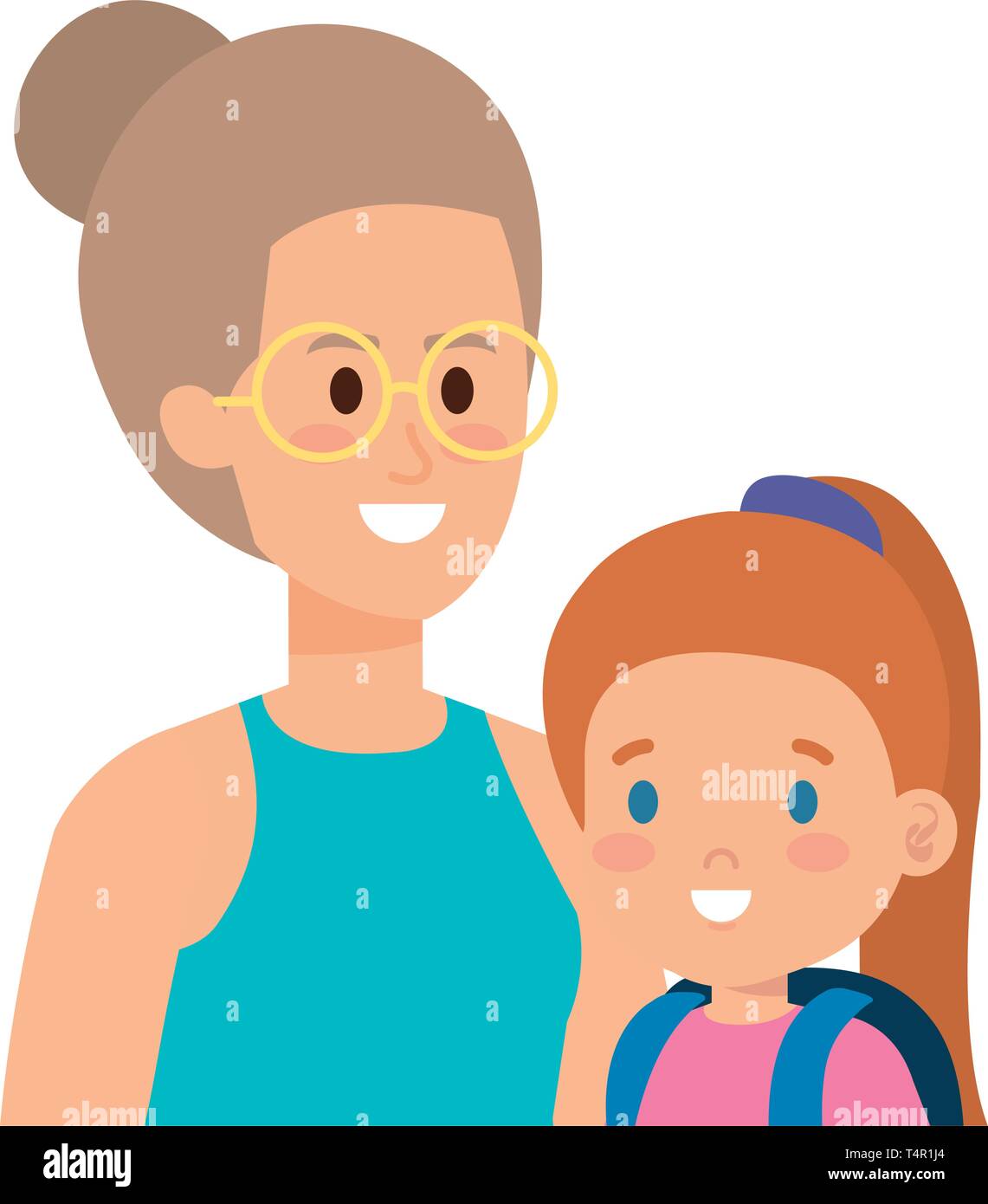 young mother with little daughter Stock Vector Image & Art - Alamy