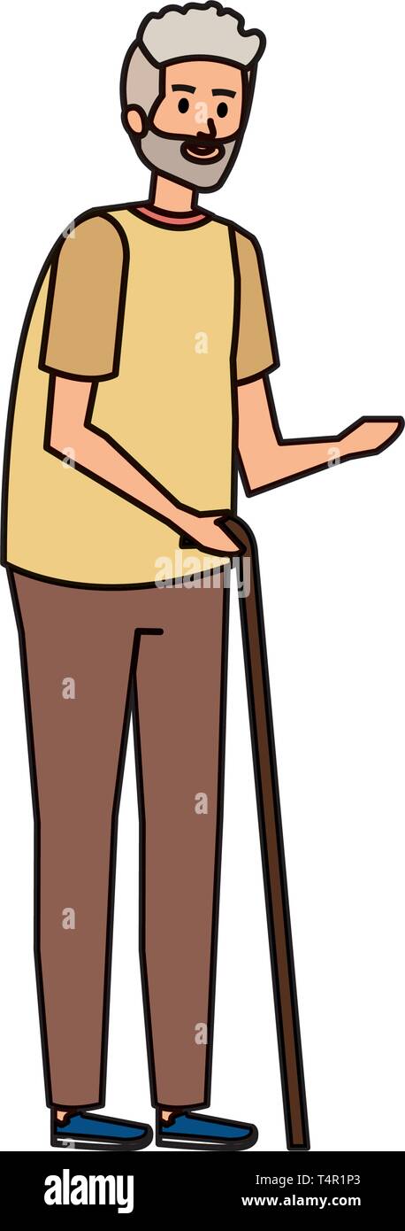 old man with cane character Stock Vector Image & Art - Alamy