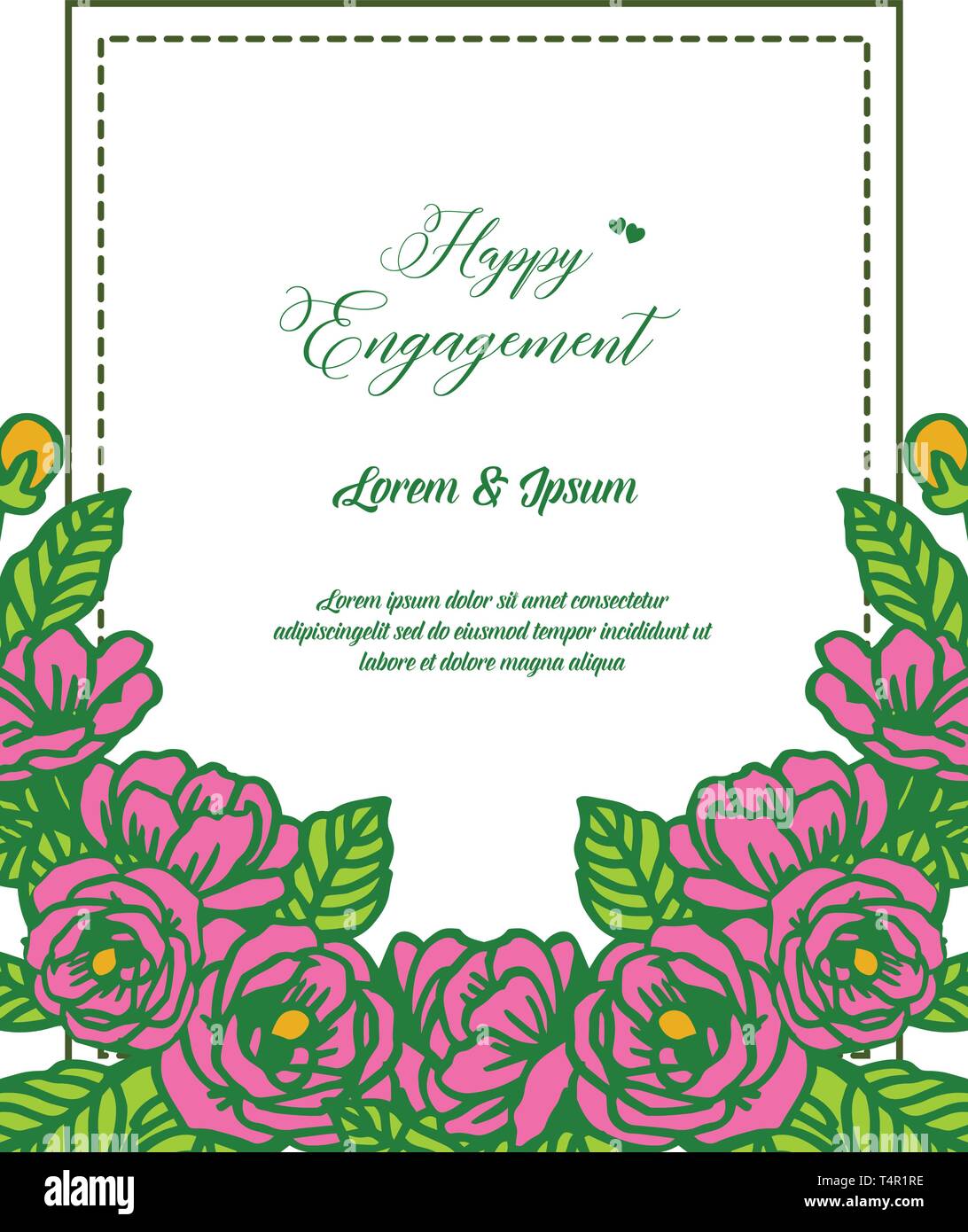 Vector illustration beautiful floral frame for write a invitation of ...