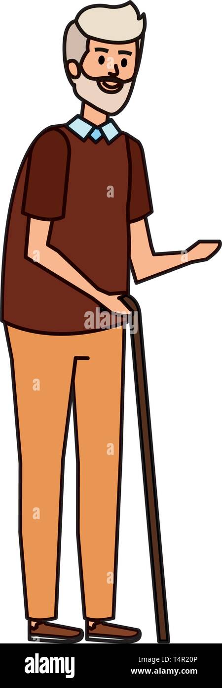 old man with cane character Stock Vector Image & Art - Alamy