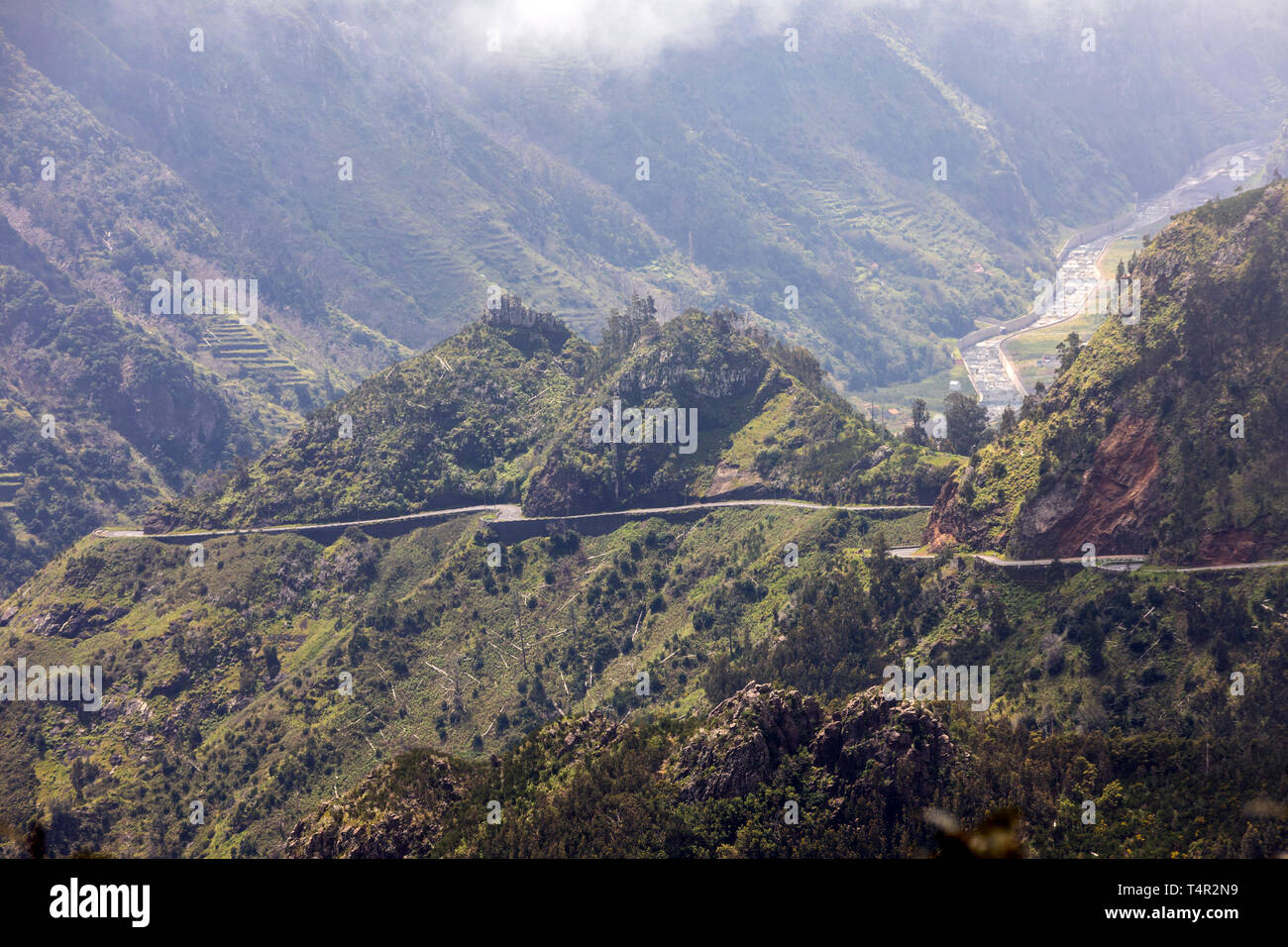 View the pass Boca da Encumeada on Madeira Island. Portugal Stock Photo ...