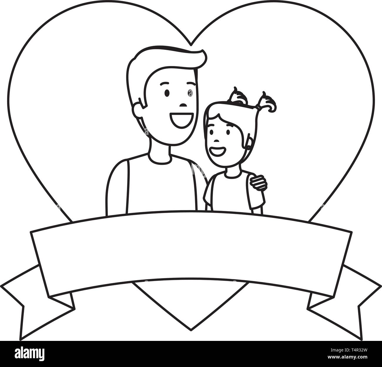 father with daughter in heart love Stock Vector Image & Art - Alamy