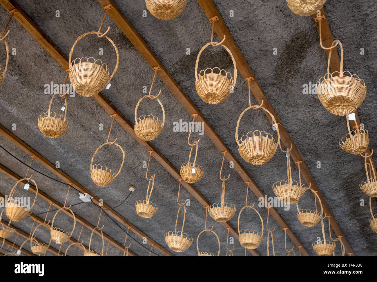 Camacha, Madeira, Portugal - April 19, 2018: Wicker baskets on sale in ...